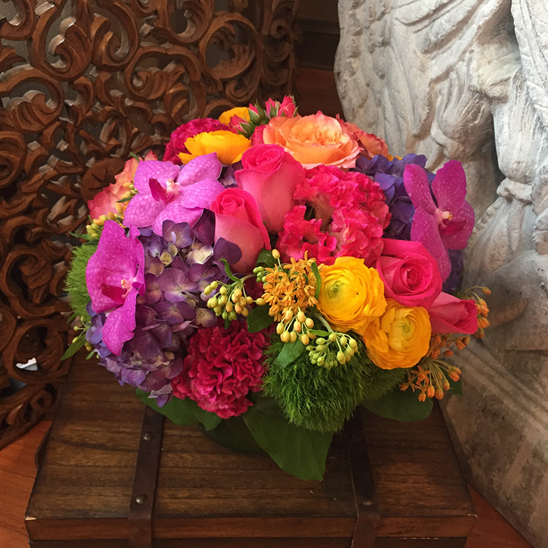 Jagged Edge Purple Orchid & Rose Bouquet – Bold Blooms with an Edgy ...